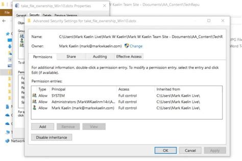 How To Change Ownership Of Files And Folders In Windows 10
