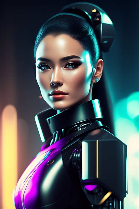 Lexica Techno Magic Female Android Robot Side Portrait Realistic