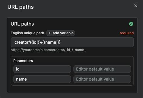 How Do I Set The Url Variables Parameters So That The Url Works Missing Something Obvious