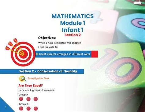 Mathematics Module 1 Infant 1 Section 2 By Ministry Of Education Bookfusion