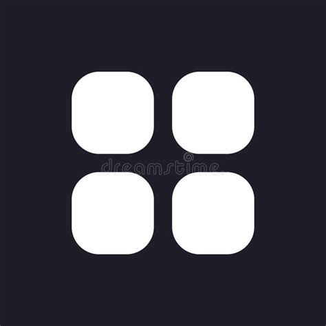 Select All Items Dark Mode Glyph Ui Icon Stock Vector Illustration Of