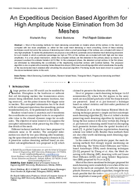 Pdf Denoising High Amplitude Noise In 3d Mesh