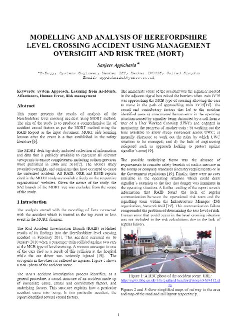 Pdf Modelling And Analysis Of Herefordshire Level Crossing Accident