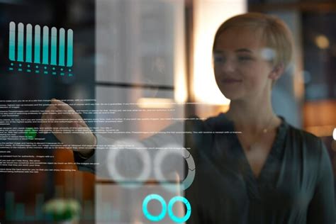 Premium Photo Digital Information And Woman With A Screen For Coding