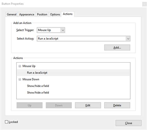 hide and unhide form controls with the click of a adobe product