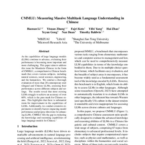 Cmmlu Measuring Massive Multitask Language Understanding In Chinese Acl Anthology