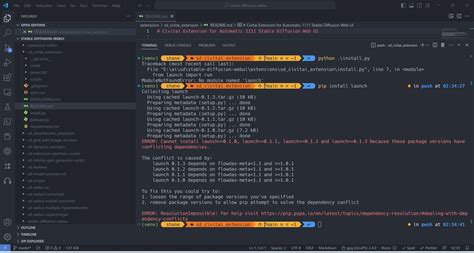Dependency Install Conflict `launch` Version · Issue 13 · Civitaisdcivitaiextension · Github