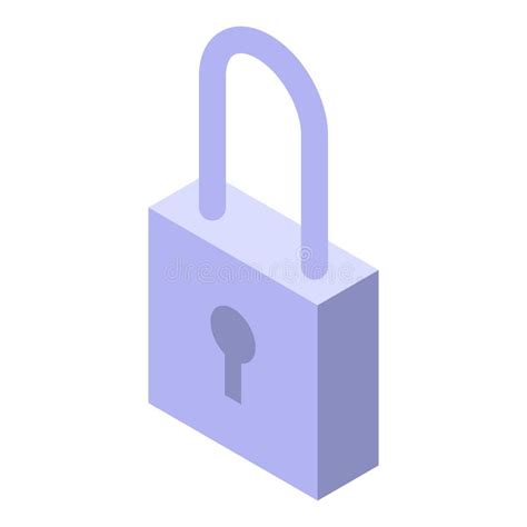 Lock Icon Isometric Style Stock Vector Illustration Of Protect 185143210