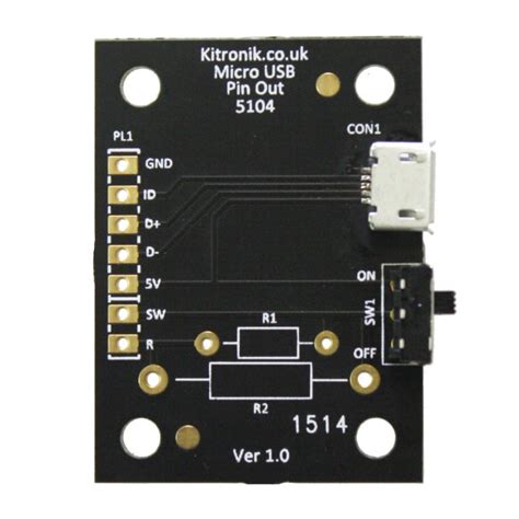 Micro Usb Breakout Board With Power Switch Kitronik Ltd