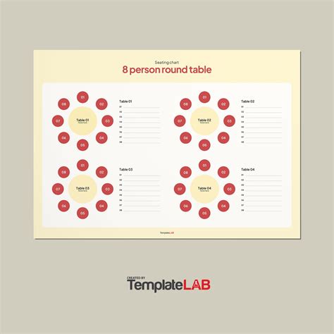 Round Table Seating Chart Template Round Table Seating Chart Template