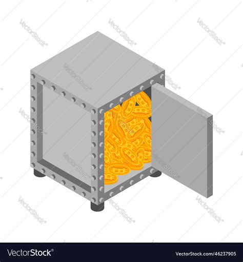 Safe For Bitcoin Cryptocurrency Protection Vector Image