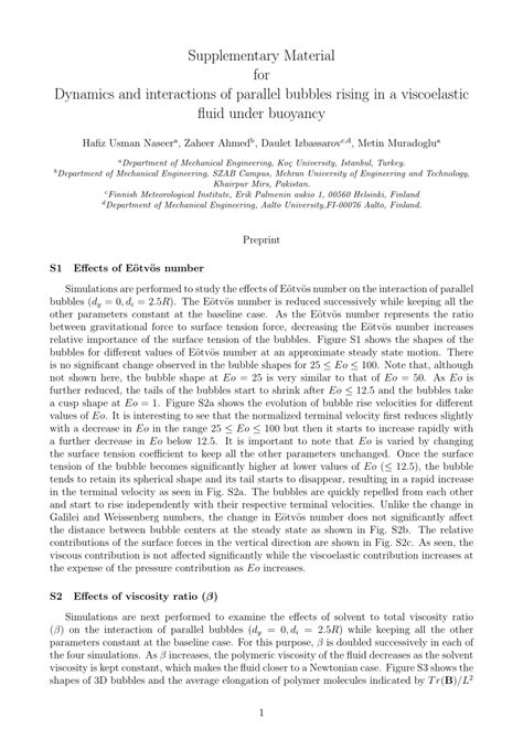 Pdf Dynamics And Interactions Of Parallel Bubbles Rising In A Viscoelastic Fluid Under Buoyancy