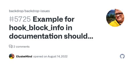Example For Hookblockinfo In Documentation Should Include