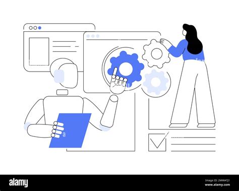 Collaborative Robotics Abstract Concept Vector Illustration Stock
