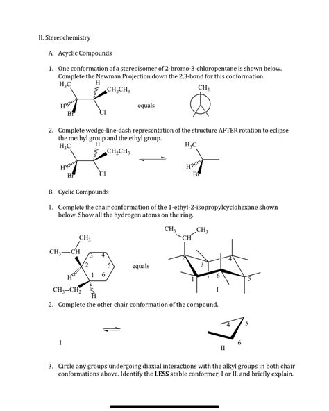 Solved Ii ﻿stereochemistrya ﻿acyclic Compoundsone