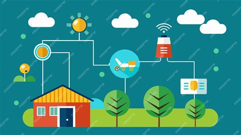 Premium Vector A Network Of Sensors Installed Across The Farm
