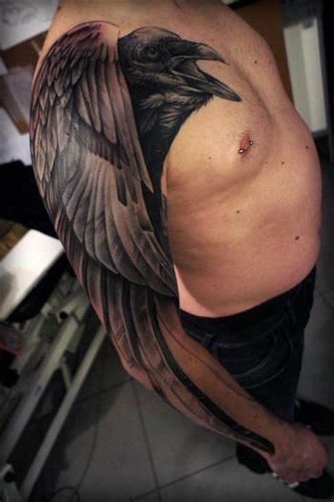 60 Mysterious Raven Tattoos Art And Design Raven Tattoo Best