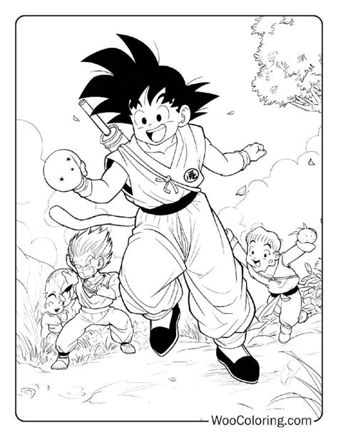 Goku And Chichi Kiss Sketch Coloring Page