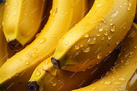 Closeup Of Bananas With A Natural Gloss Natural Snack Fresh Fruit