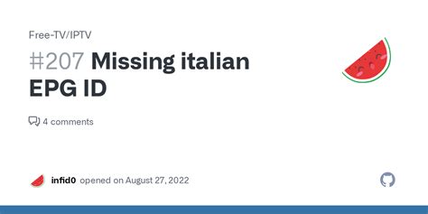 Missing Italian EPG ID Issue 207 Free TV IPTV GitHub
