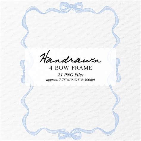Hand Drawn Bow Border Frame Illustration Png Wavy Border With Bow In Png Hand Drawn Doodle