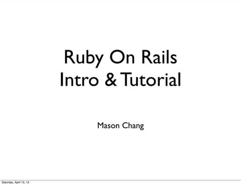 rails intro and tutorial ppt