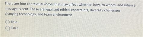 Solved There Are Four Contextual Forces That May Affect