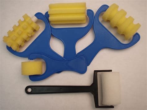 Patterned Sponge Rollers Set Of 4 Colourcraft Colours And Adhesives Ltd