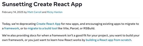 Create React App Cra Is Now Officially Deprecated No Surprises