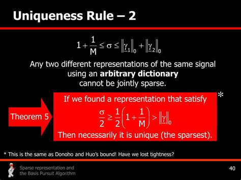 Ppt Sparse Representations And The Basis Pursuit Algorithm