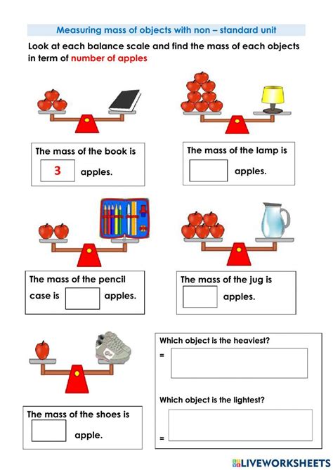 measure the mas… free interactive worksheets 4107536