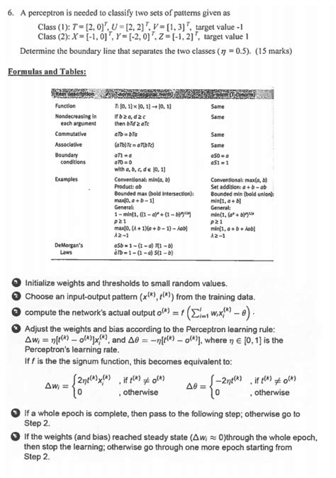 6 a perceptron is needed to classify two sets of