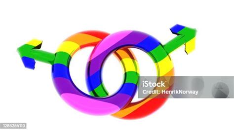 แหวนแต่งงานสัญลักษณ์เพศชายในสีความภาคภูมิใจของ Lgbt แสดงถึงสิทธิที่เท่าเทียมกันในการแต่งง ภาพ