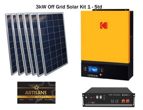 3kw Off Grid Solar Kit 1 Std Pv Panels Inverter And Lithium Ion Ba