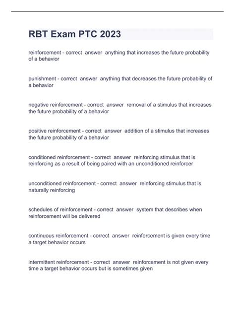 Rbt Exam Ptc 20232024 Question And Answers Correctly Solved 20232024 Rbt Stuvia Us