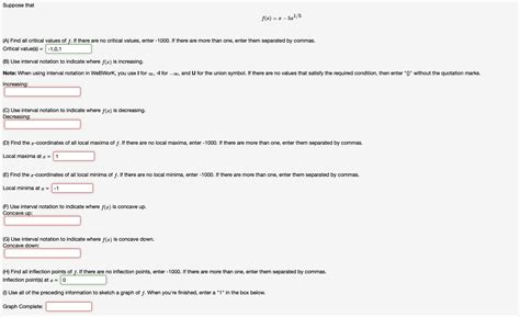 Solved Suppose Thatf X X 5x15 A ﻿find All Critical Values