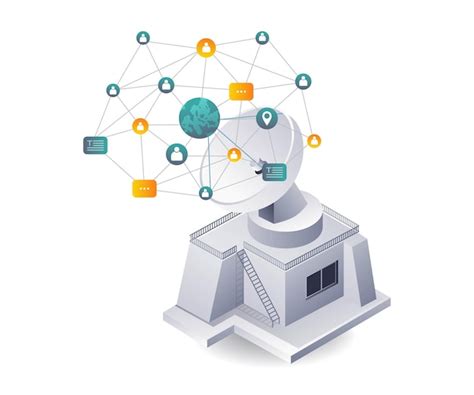 Premium Vector Space Communication Network Technology