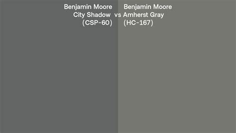 Benjamin Moore City Shadow Vs Amherst Gray Side By Side Comparison