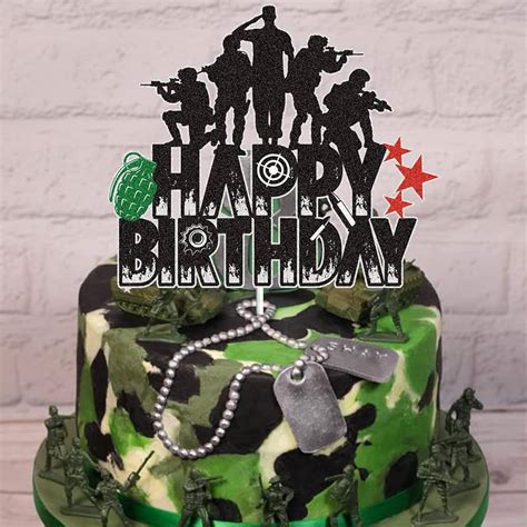 Gun Themed Party Cakes Gun Pistol Happy Birthday Cake Topper Shooting