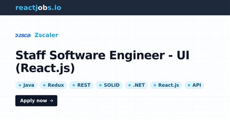 Staff Software Engineer Ui Reactjs At Zscaler
