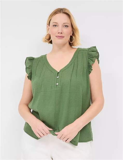 Casual Classic Cap Sleeve Flutter V Lanebryant