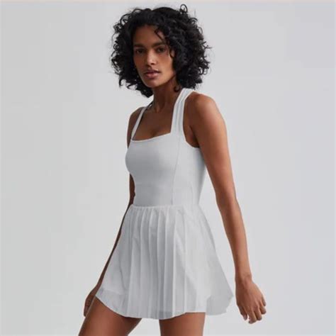 Varley Carina Dress In Microchip White Size Medium In Womens Knit Dresses Midi Dress