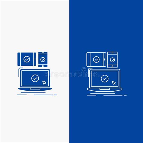 Computer Devices Mobile Responsive Technology Line And Glyph Web