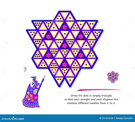 Logic Sudoku Puzzle Game For Smartest Draw The Dots In Empty Triangles So That Each Straight