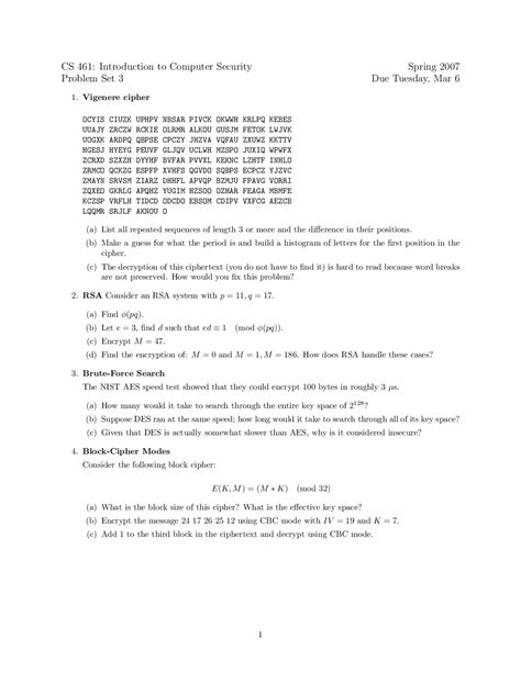 Introduction To Computer Security Assignment 3 Cs 461 Docsity