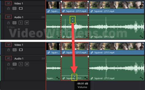 Mute Audio In Davinci Resolve Clips Part Of Clip Track