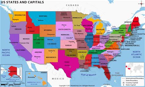 Map Of The United States With Capitals Printable Printable Sight