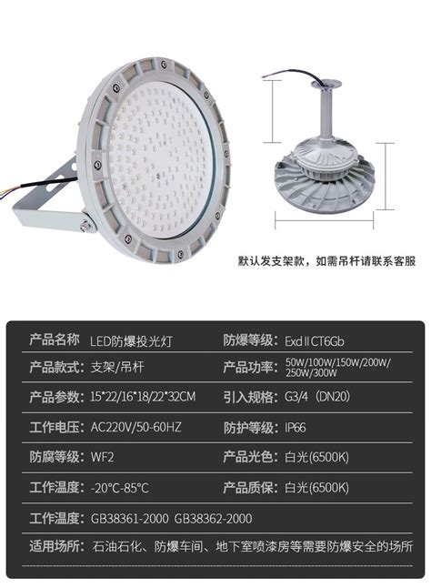 雷纪防爆飞碟灯LED100W 吊杆装雷纪 LED防爆灯工矿灯隔爆型仓库厂房照明灯防爆灯加油站吊灯灯罩 防爆飞碟灯LED100W 吊杆装