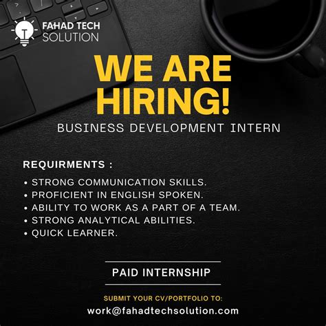 Fahad Tech Solution On Linkedin Hiringnow Alert Jobopening Businessdevelopment