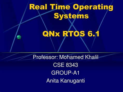Ppt Real Time Operating Systems Qnx Rtos 6 1 Powerpoint Presentation Id 5183157